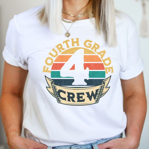 4th Grade Shirt Retro Fourth Grade Teacher Shirt Back to - Etsy