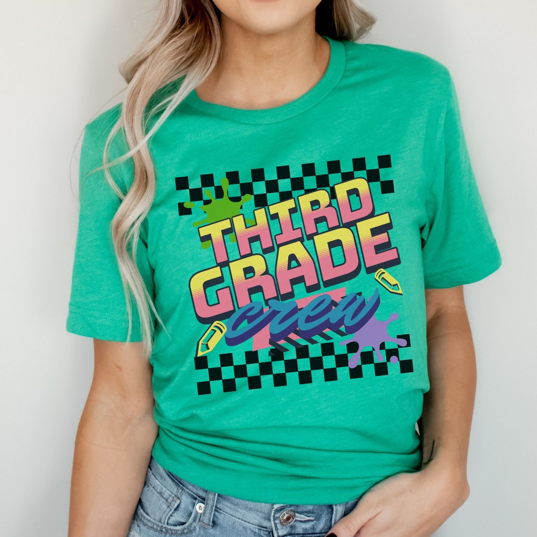 Third Grade Teacher Shirt, 90s 3rd Grade Retro Shirt, Third Grade Crew ...