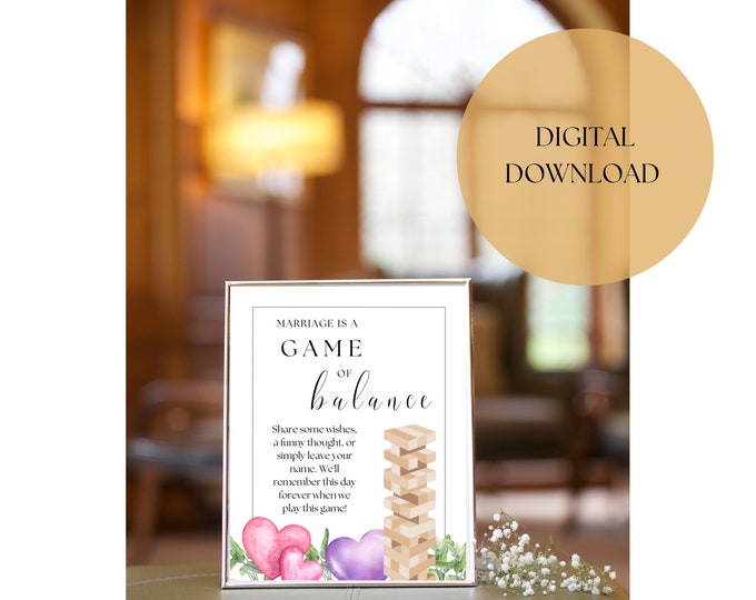 Jenga Guest Book Sign | Jenga Game Wedding Sign | Wedding Guest Book ...