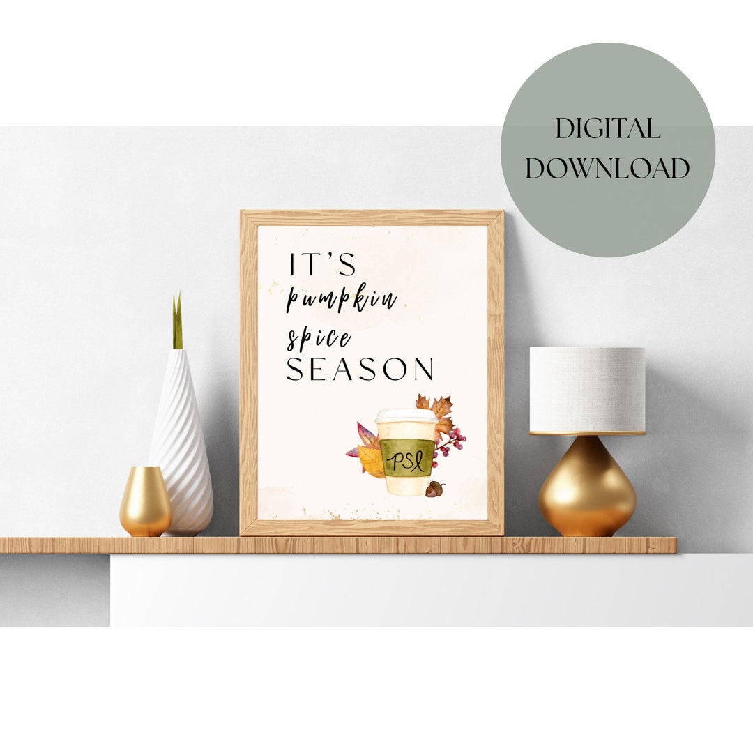 Fall Wall Art, Pumpkin Spice, Seasonal Wall Art, Printable Wall Art ...