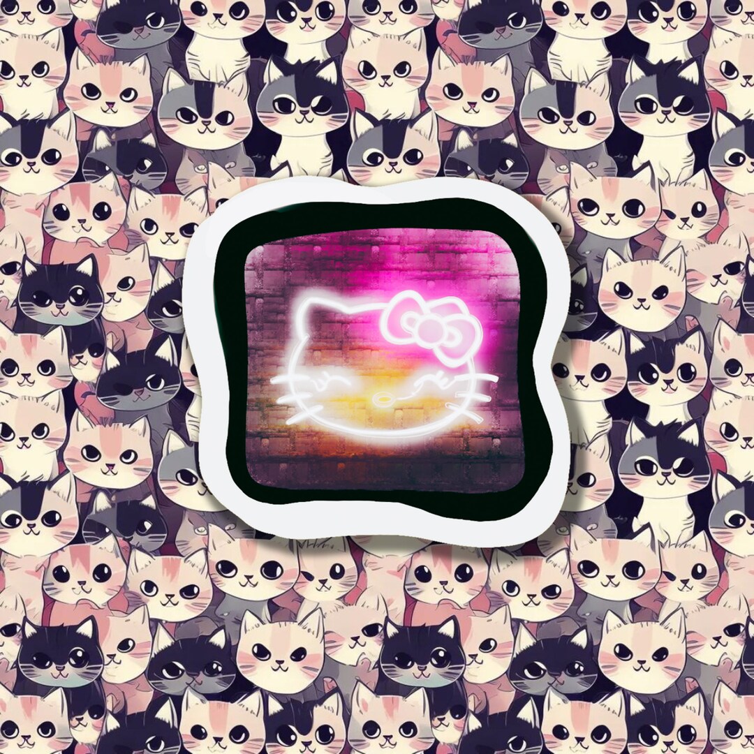 Cute Cat Stickers - Anime Cat - Kawaii Cat Sticker - Cat Die Cut ...