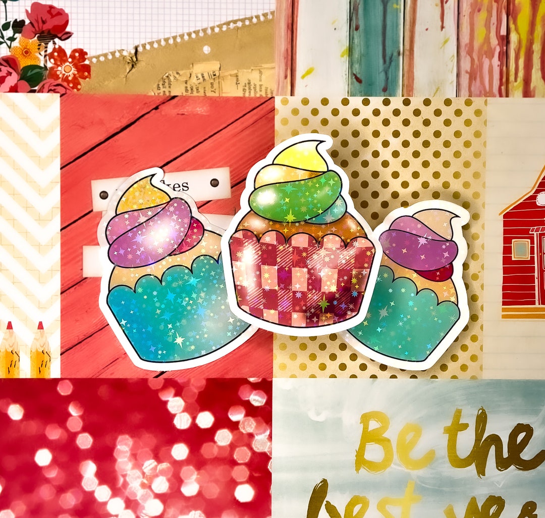 3 Personalized Cupcake Stickers, Food Stickers, Cute Cupcake Sticker ...