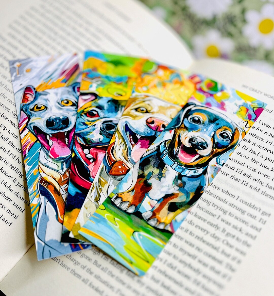 Dog Bookmarks - Laminated Bookmark - Cute Dog Laminated Bookmark - Pet ...
