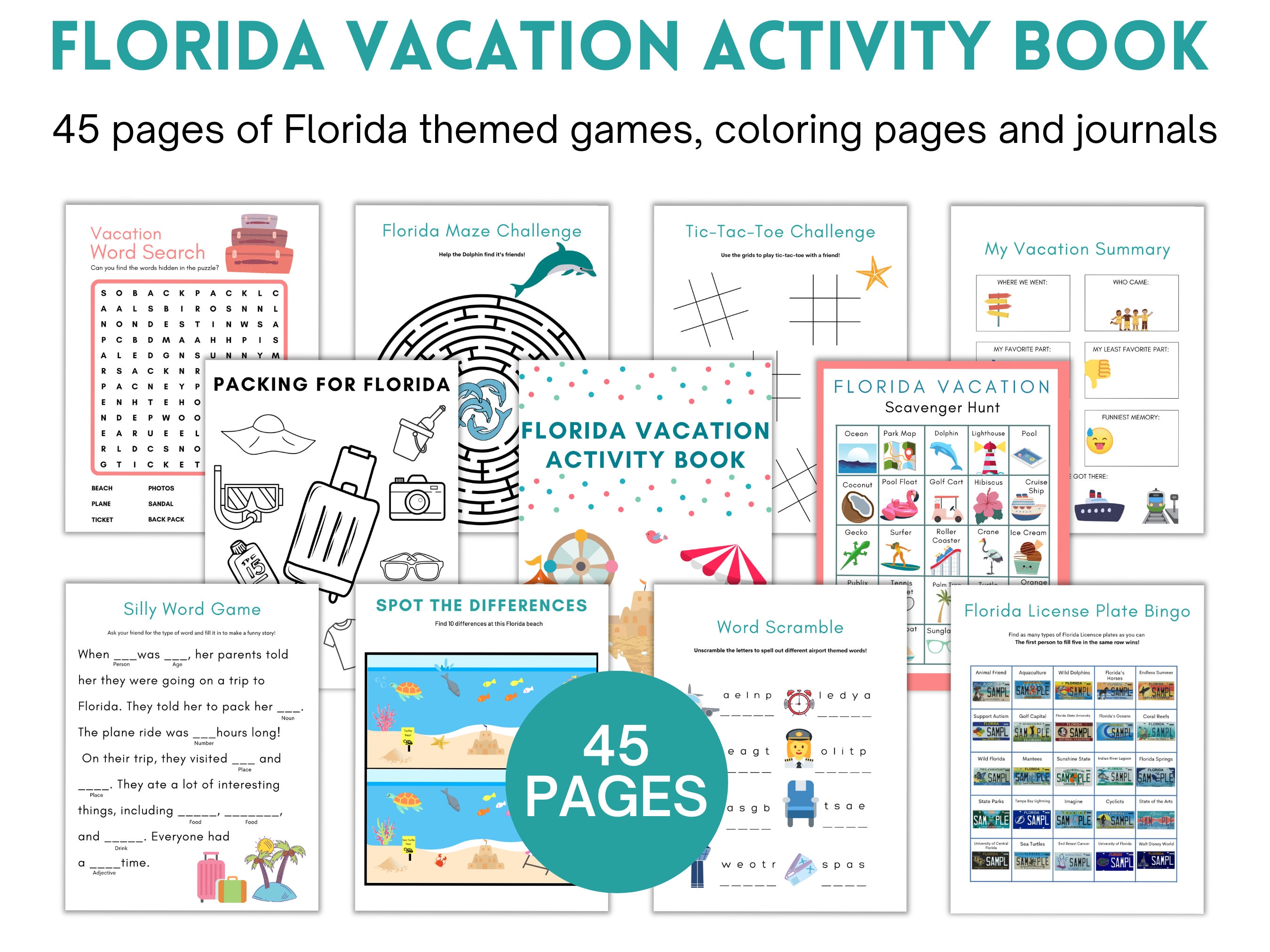 Florida Vacation Activity Book | Busy Book for Spring Break Road Trips ...