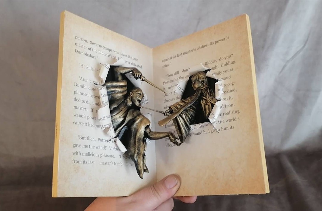 Book Nook Open Book Voldemort Harry 3d Relief - Etsy