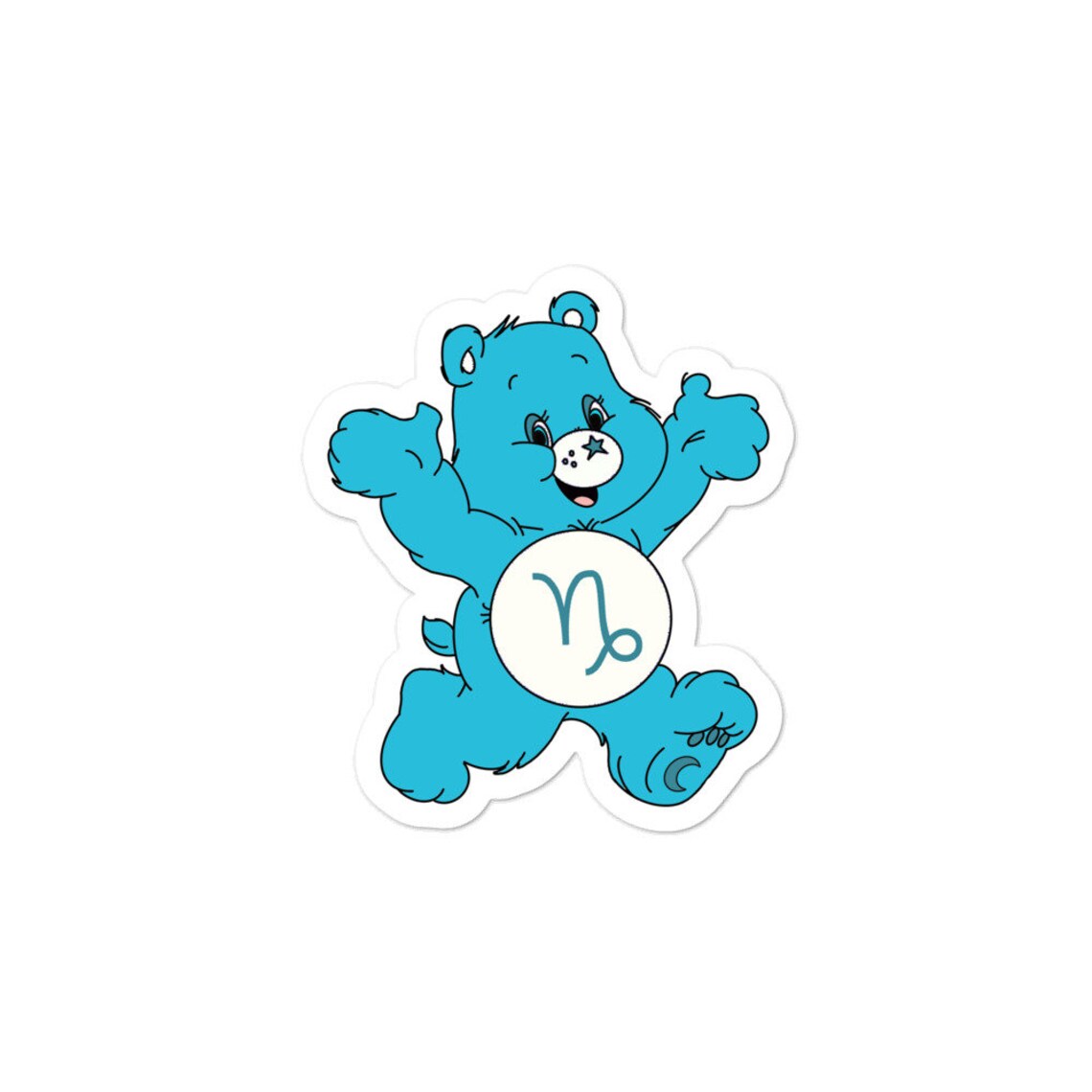 Capricorn Zodiac Bear Bubble-free stickers Care Bear Retro | Etsy