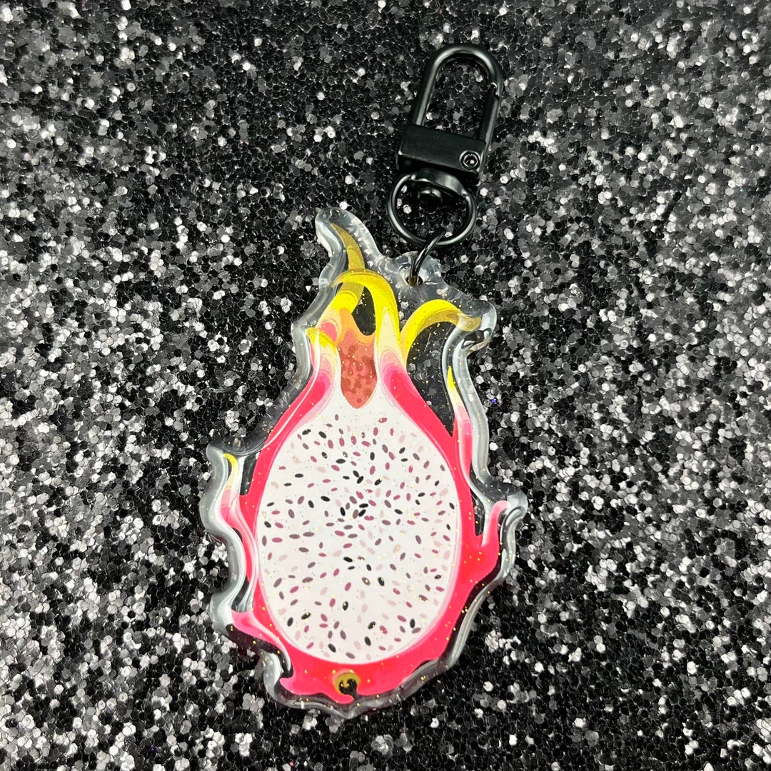 Dragon Fruit, Dragon Fruit Keychain, Fruit Keychain, Acrylic Keychain ...