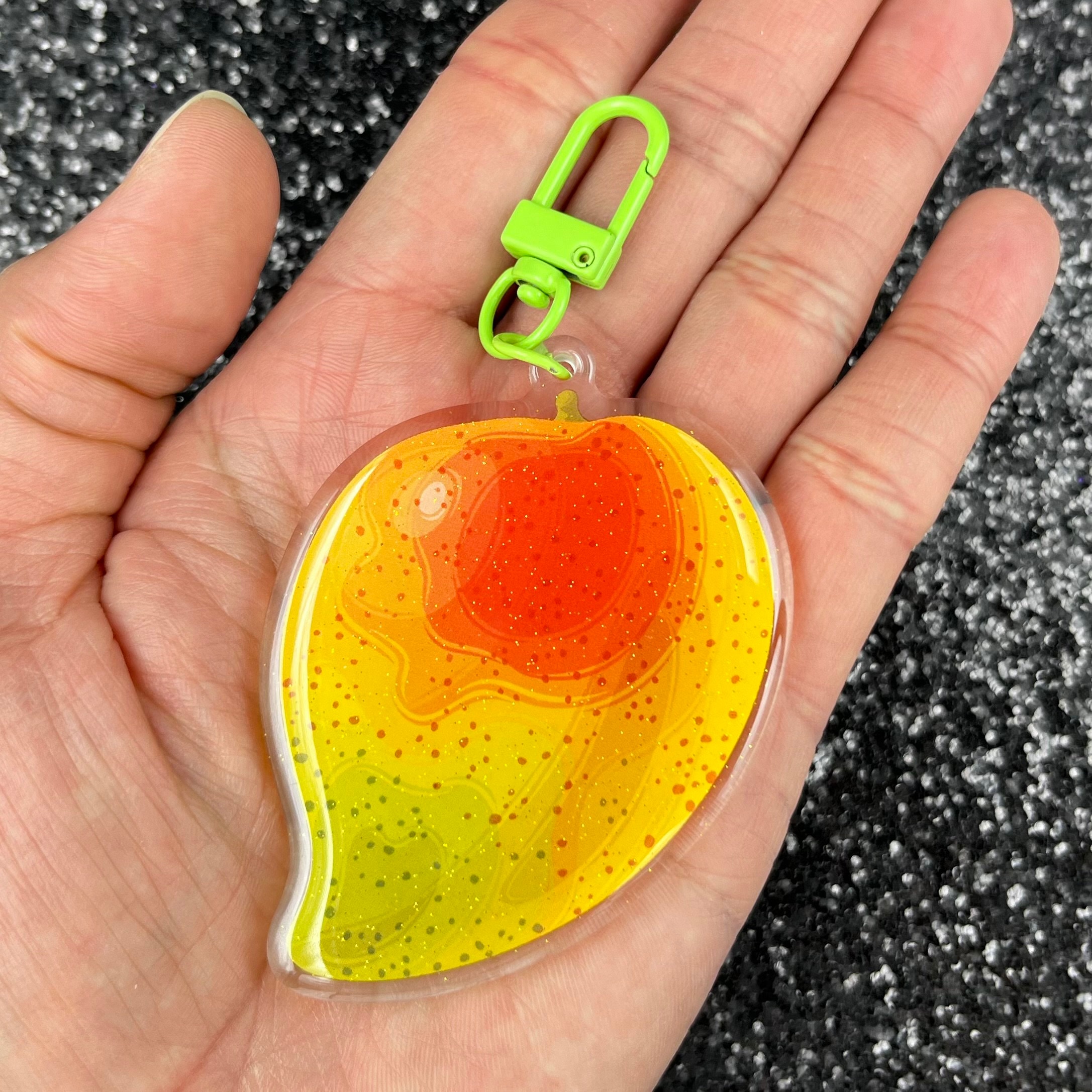 Mango, Mango Charm, Mango Keychain, Tropical Fruit Keychain, Tropical Fruit, Mango Fruit ...