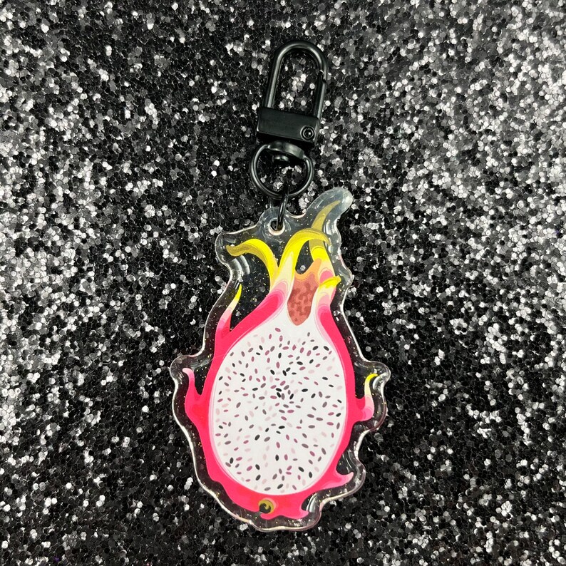 Dragon Fruit, Dragon Fruit Keychain, Fruit Keychain, Acrylic Keychain ...