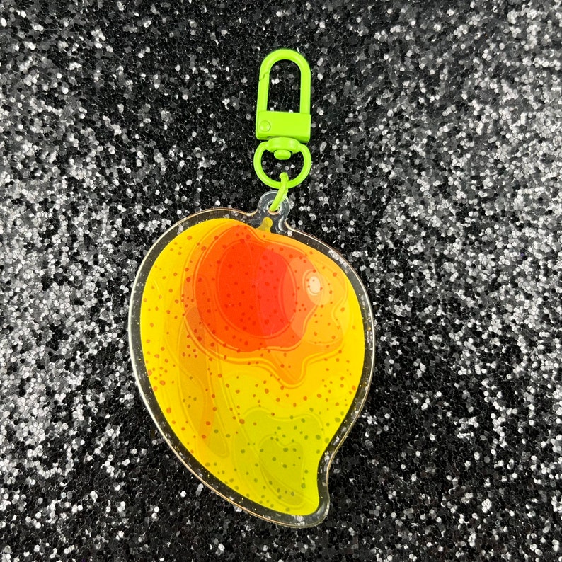 Mango, Mango Charm, Mango Keychain, Tropical Fruit Keychain, Tropical Fruit, Mango Fruit ...