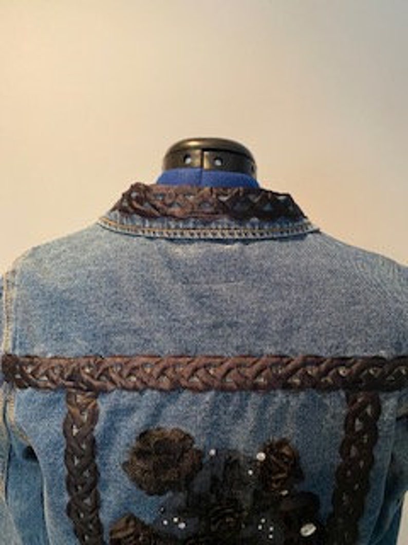 Chic Jean Jacket With Unique Embellishments - Etsy