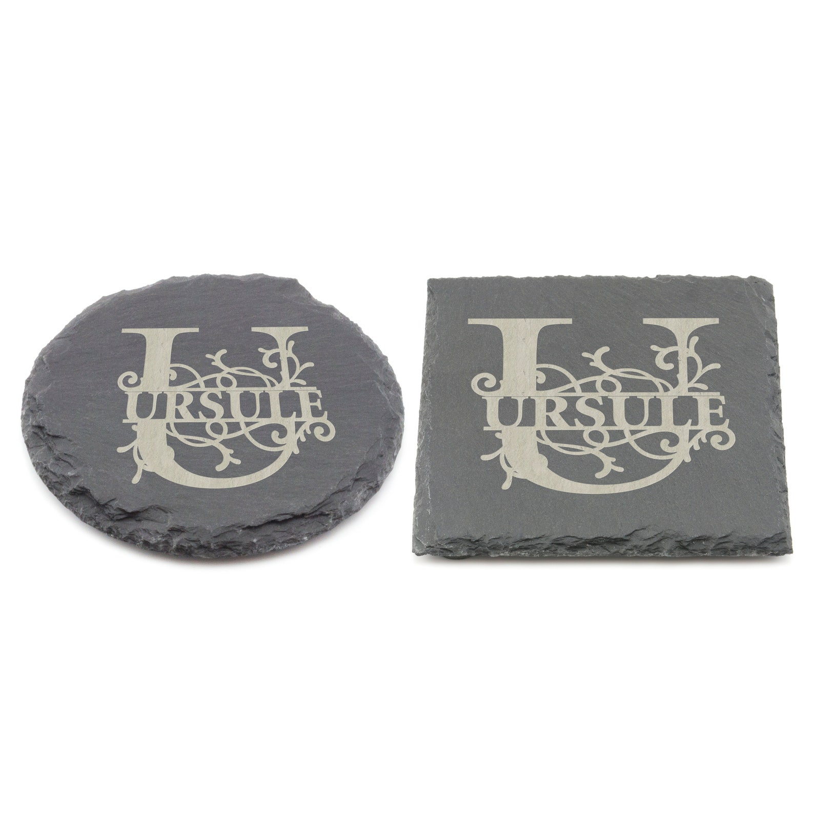 Slate Coaster Personalised Name and Initial Letter Laser - Etsy