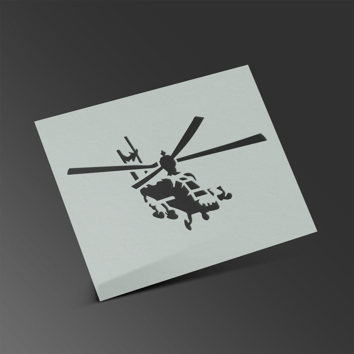 Helicopter Stencil Chopper Apache Mylar Sheet Painting Wall | Etsy