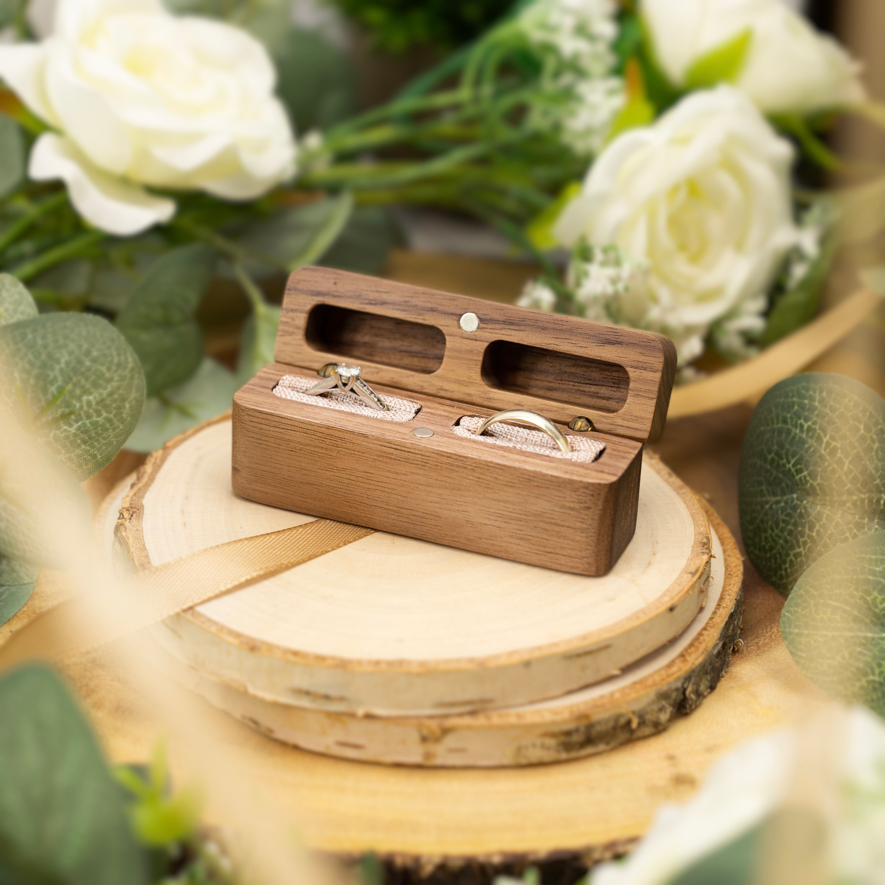 Personalized Wedding Ring Box Custom Engraved Proposal Ring Box Couple ...