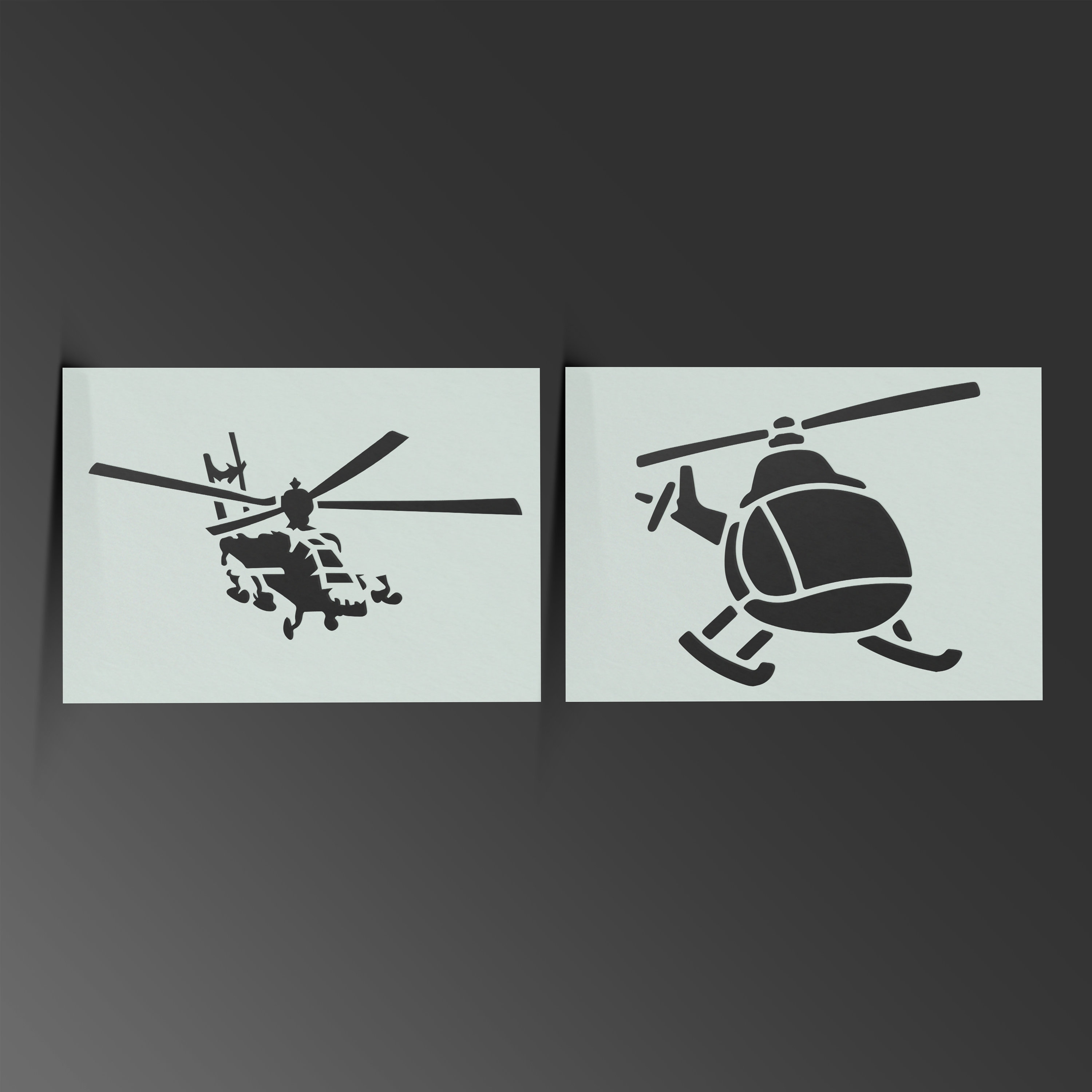 Apache Helicopter Stencil