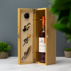 Wine Gift Box Set Personalised Laser Engraved Accessory Set Birthday ...