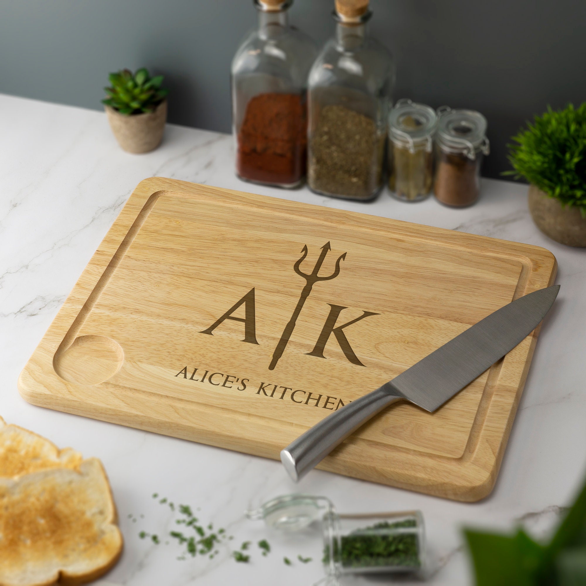 Angry Kitchen Name Engraved Wooden Chopping Board Customised Novelty ...