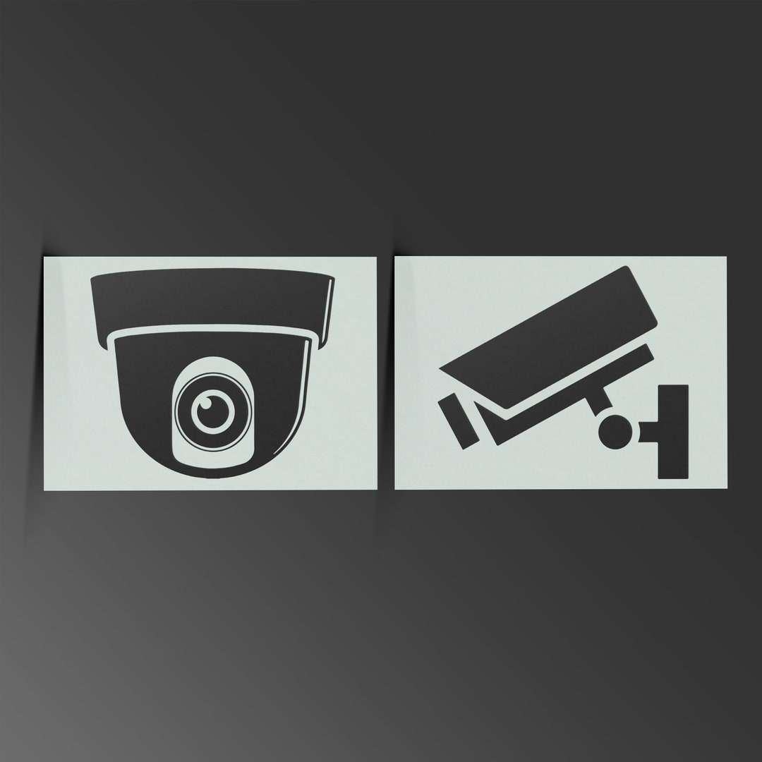 CCTV Stencil Mylar Sheet Security Camera Wall Bedroom Bathroom Modern ...