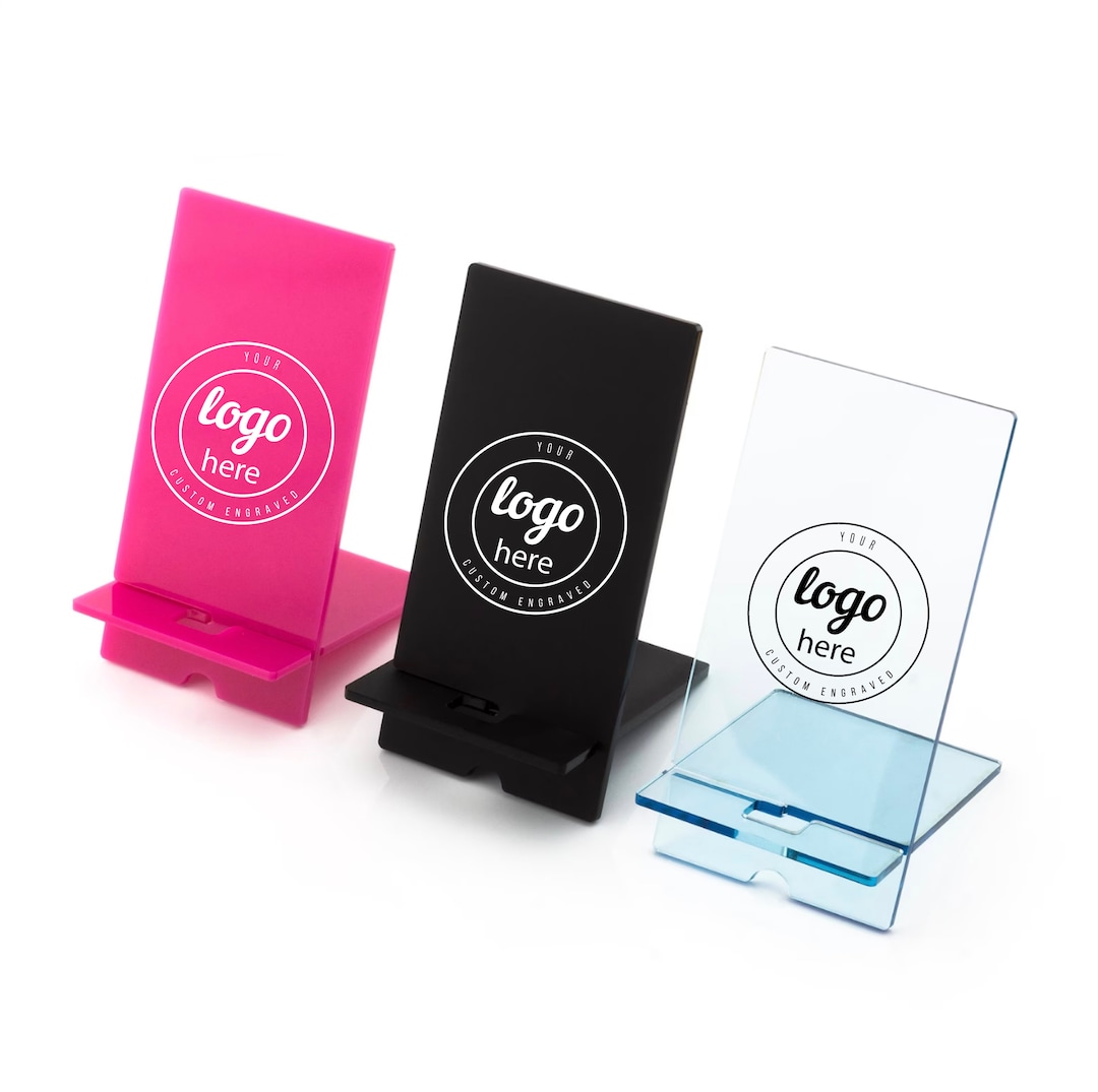 Personalised Logo Acrylic Phone Stand, Docking Station, Desktop, Iphone ...