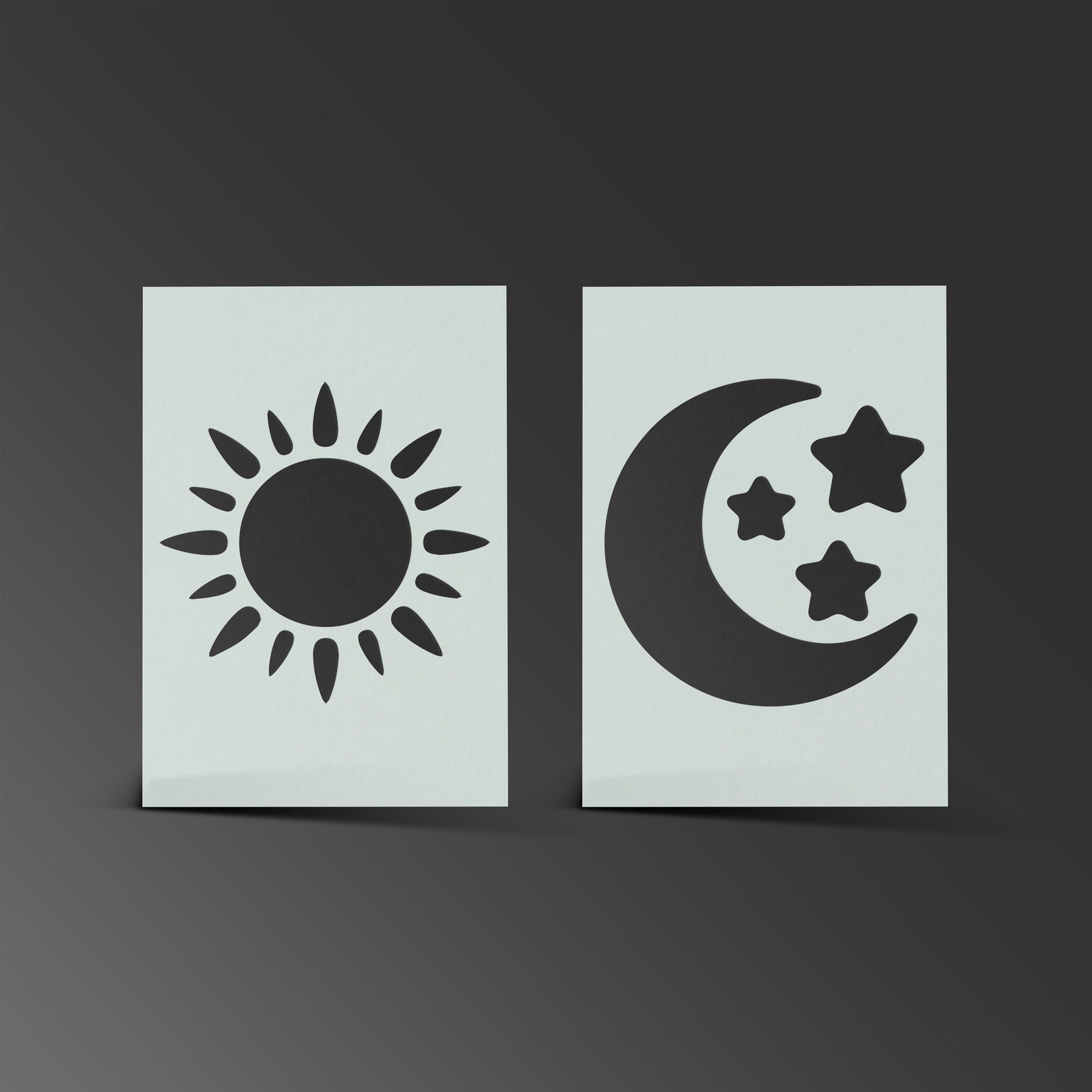 Sun Moon Stars Stencil Mylar Sheet Painting Wall Art Craft Airbrush 190 ...