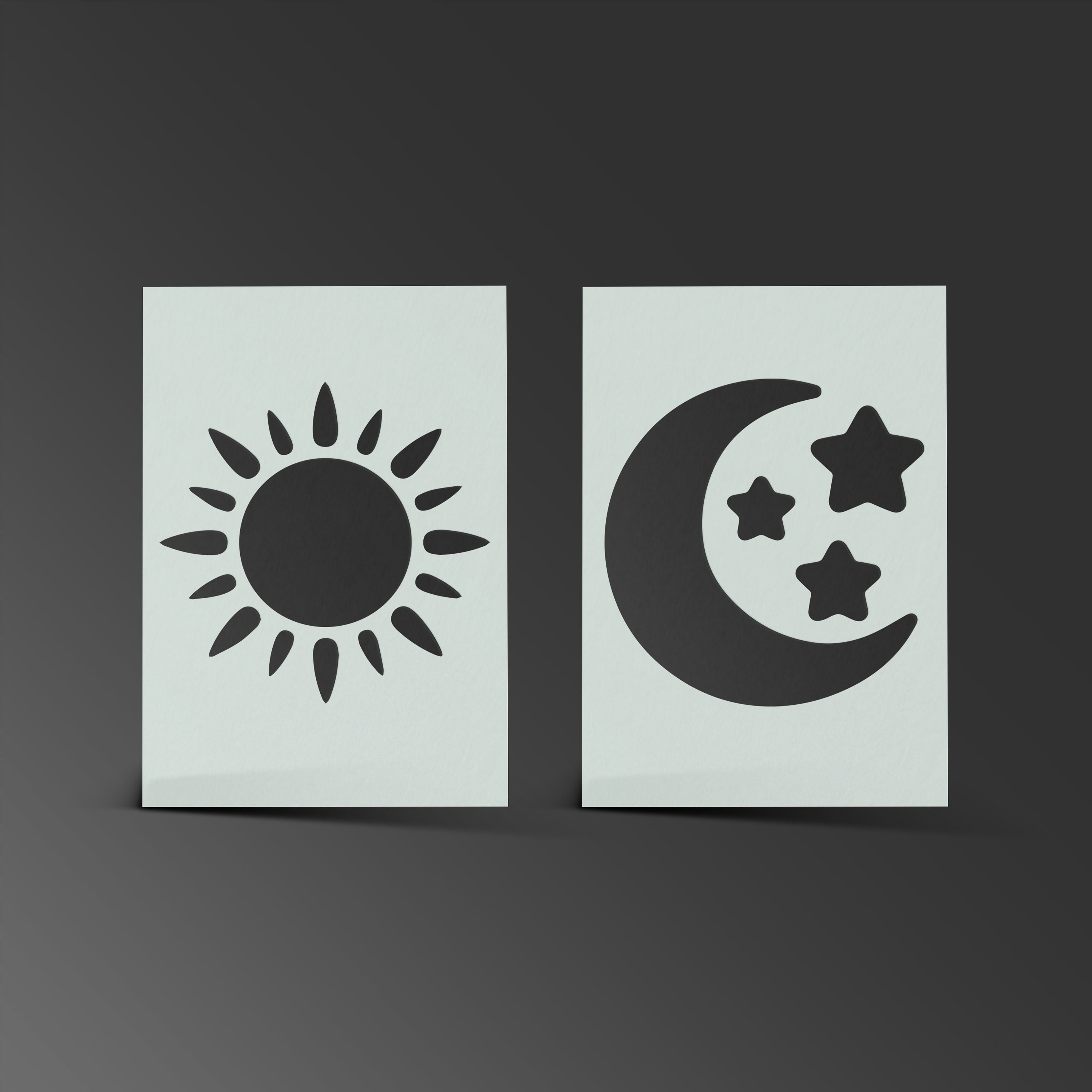 Sonne Mond Sterne Schablone Mylar Blatt Malerei Wand Kunst Handwerk ...