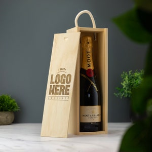Personalised Logo Wine Box Custom Laser Engraved Gift Birthday Business ...