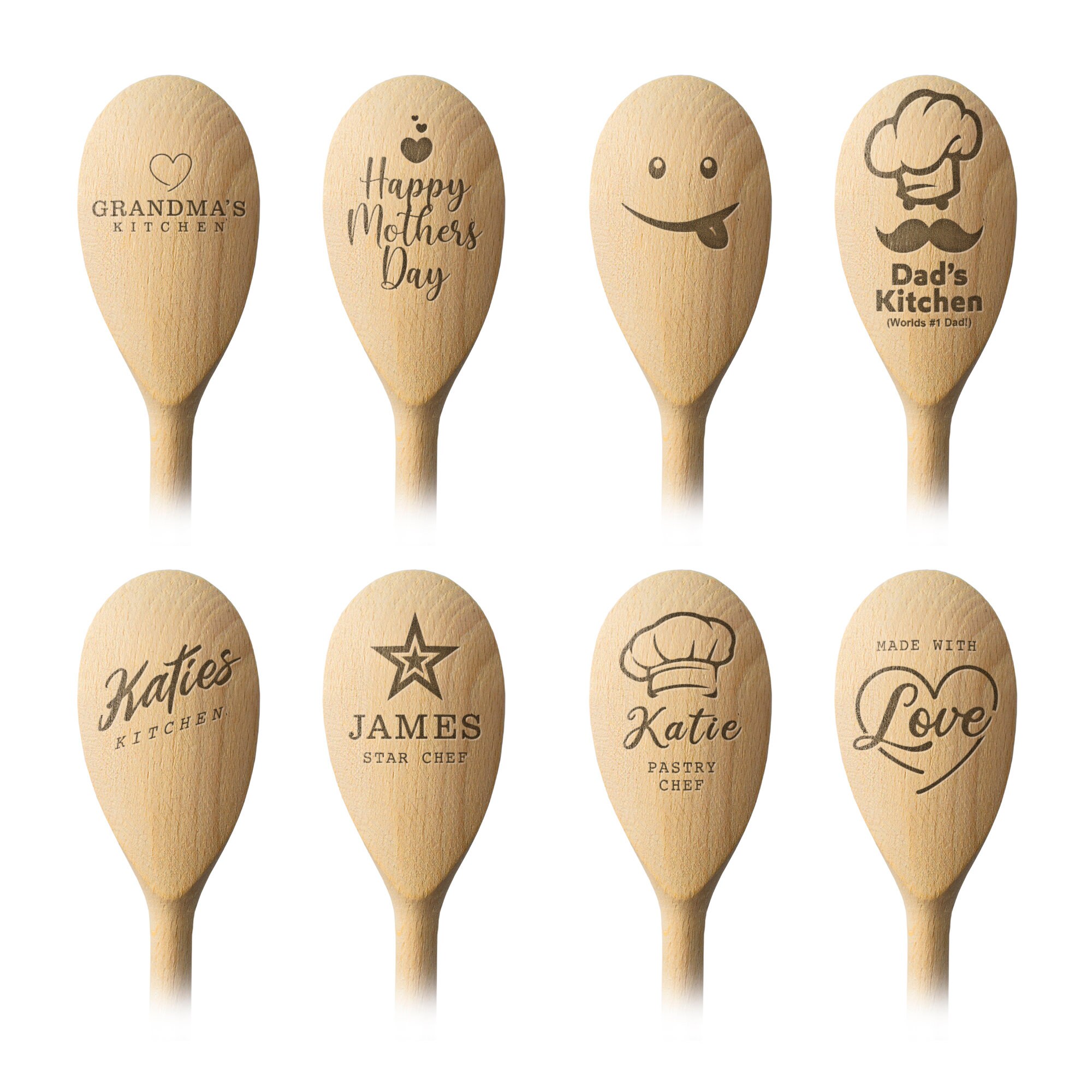 Personalised Engraved Wooden Spoon Custom Text Baking Baker | Etsy UK