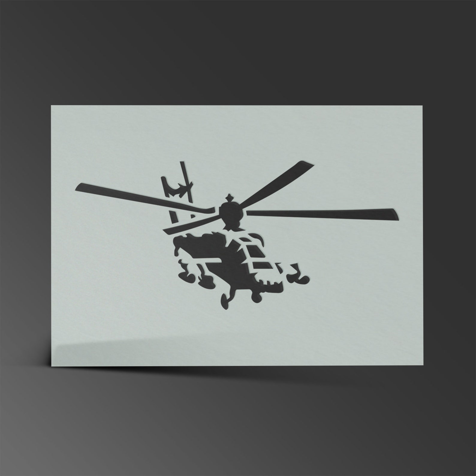 Helicopter Stencil Chopper Apache Mylar Sheet Painting Wall - Etsy