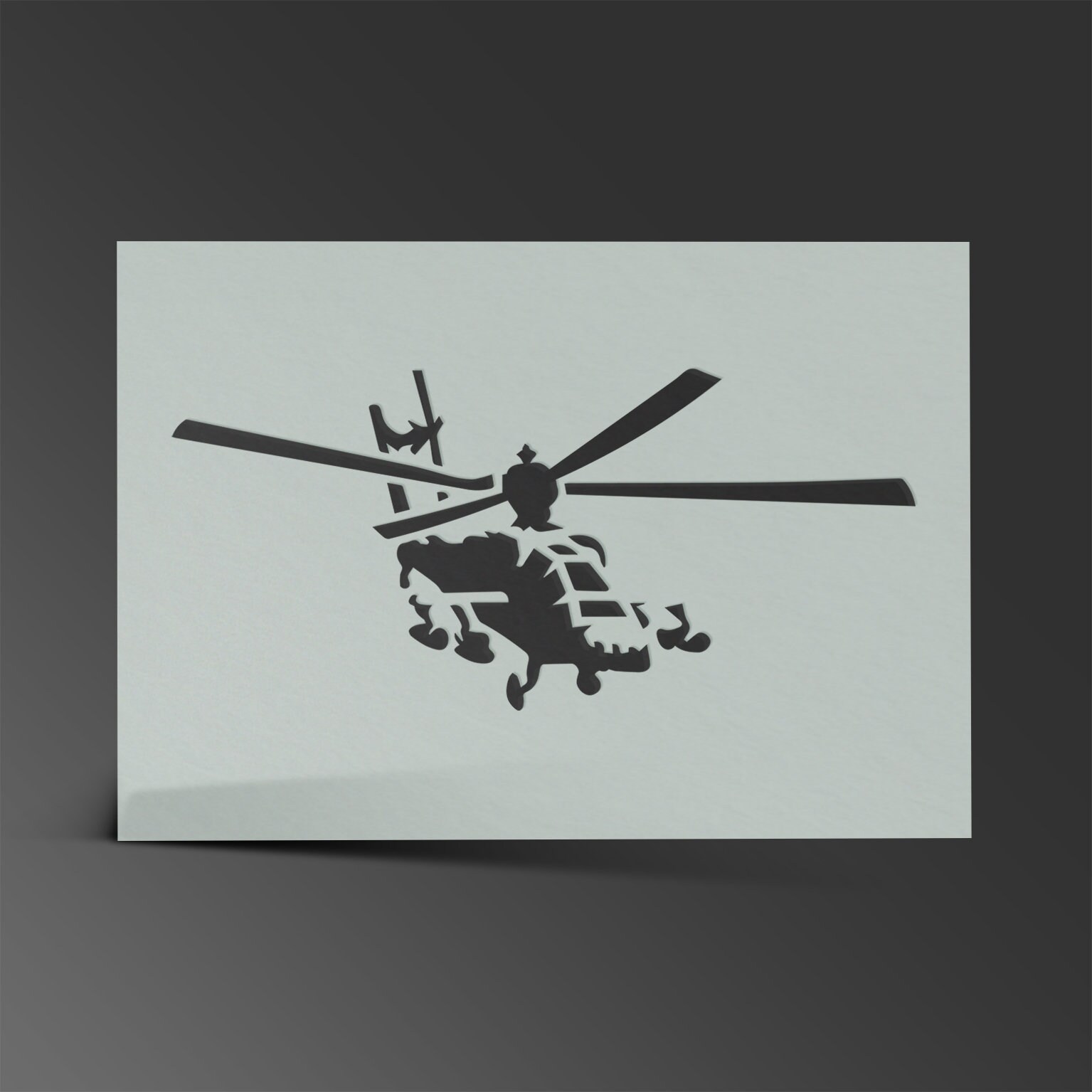 Helicopter Stencil Chopper Apache Mylar Sheet Painting Wall - Etsy