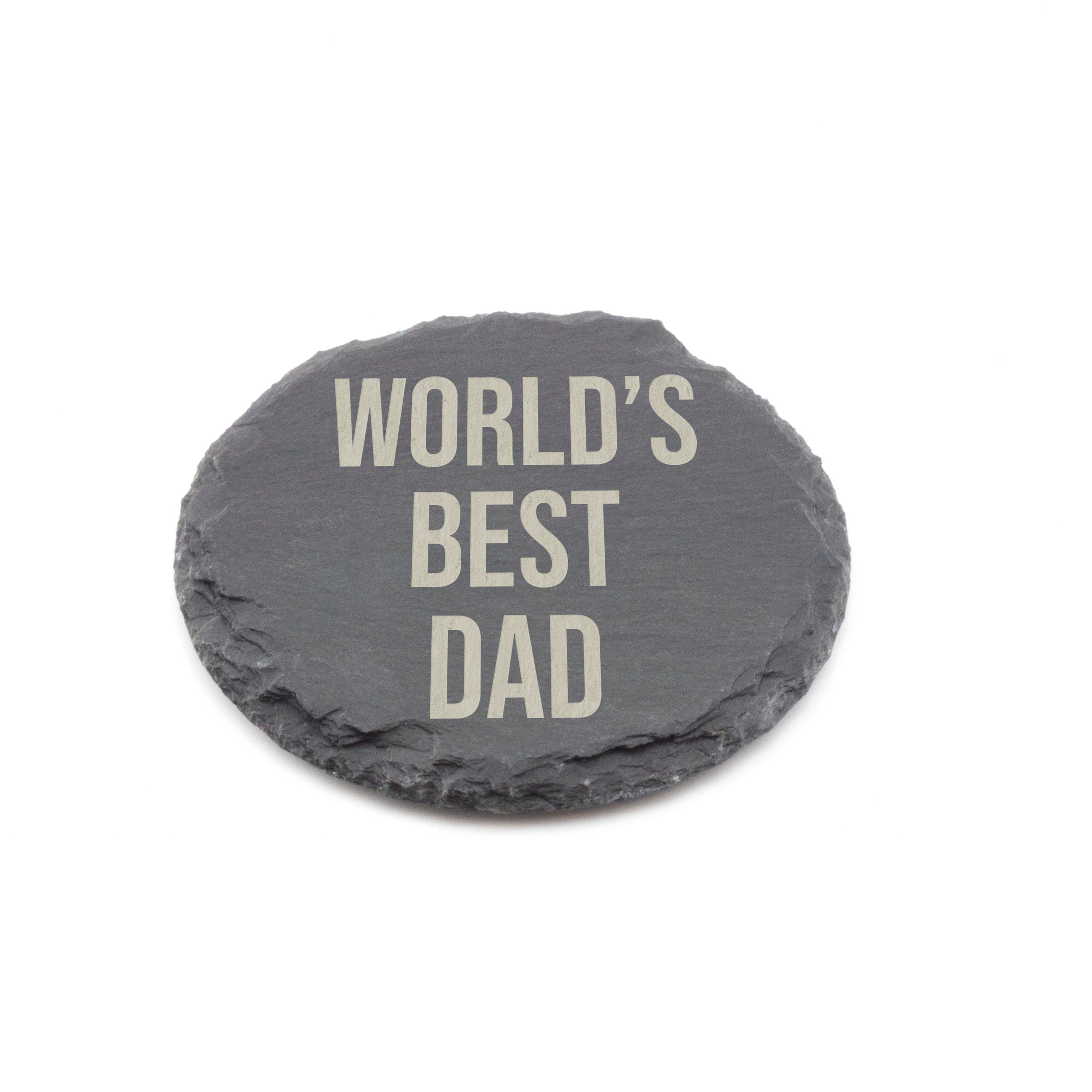 Worlds Best Dad Slate Coaster Laser Engraved Custom | Etsy