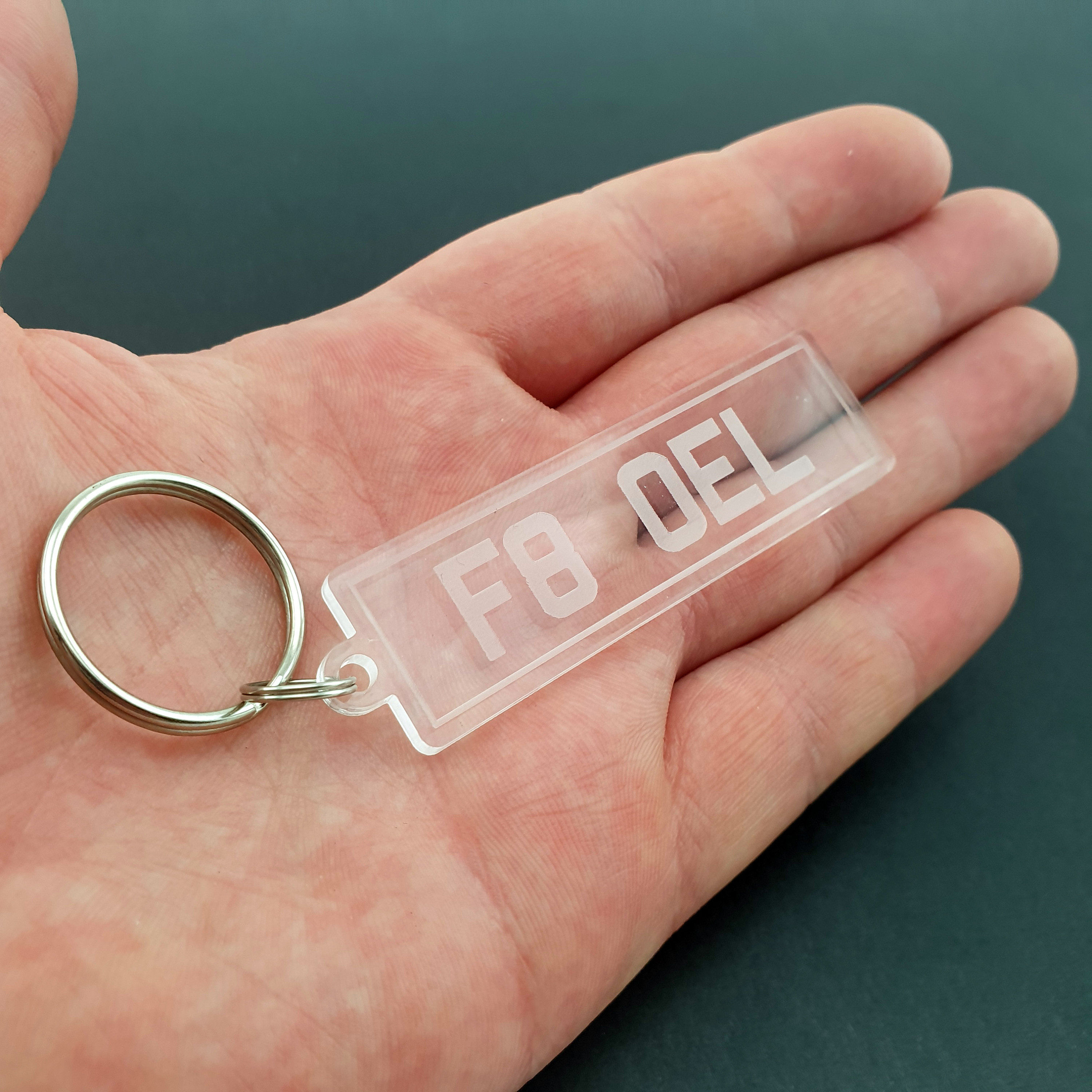 Personalised Number Plate Keyring Car Bike Acrylic Laser Cut | Etsy