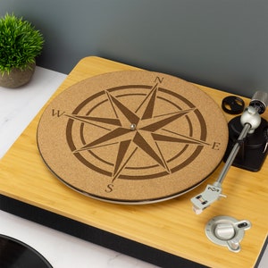 Compass Record Player Slip Mat Turntable DJ Slip Mat Laser Engraved - Etsy