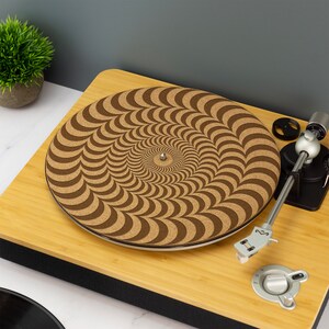 Optical Illusion Cork Record Player Slip Mat Turntable DJ Slip Mat ...