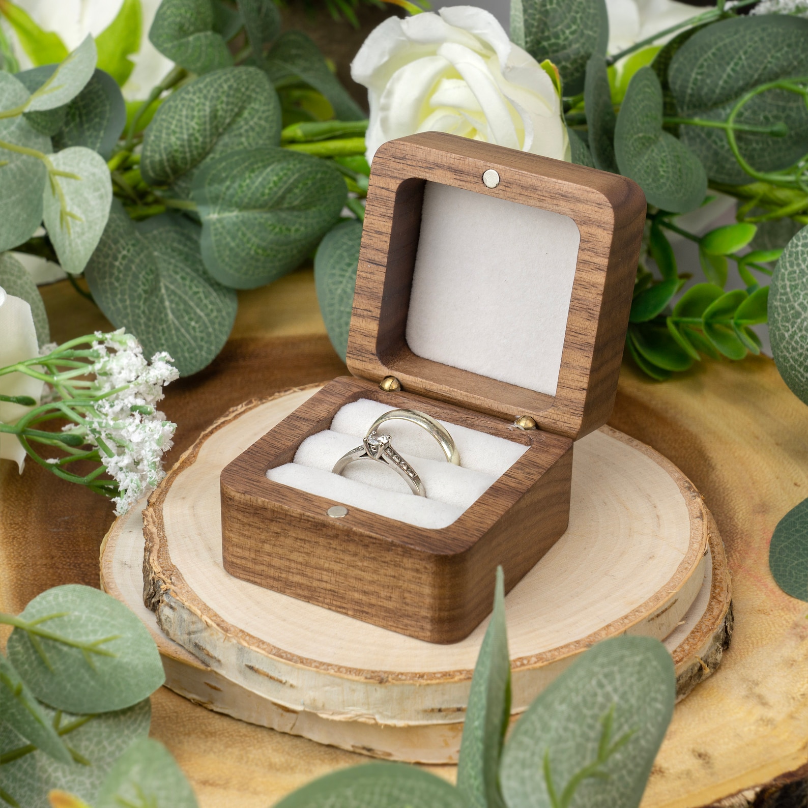 Personalized Wedding Ring Box Custom Engraved Proposal Ring Box Couple ...