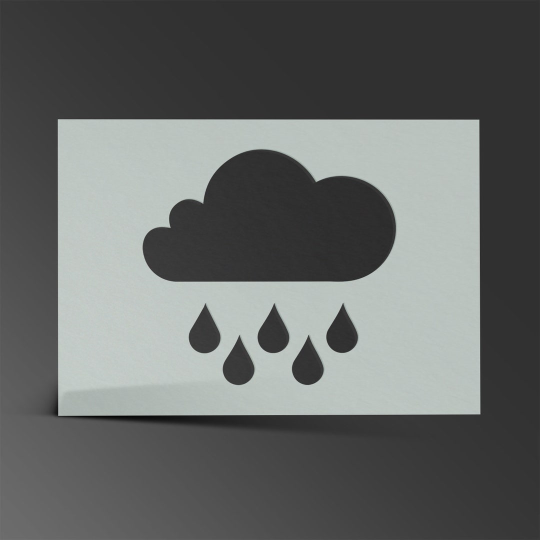 Rain Cloud Stencil Thunder Lightning Mylar Sheet Painting Wall Art Kids ...