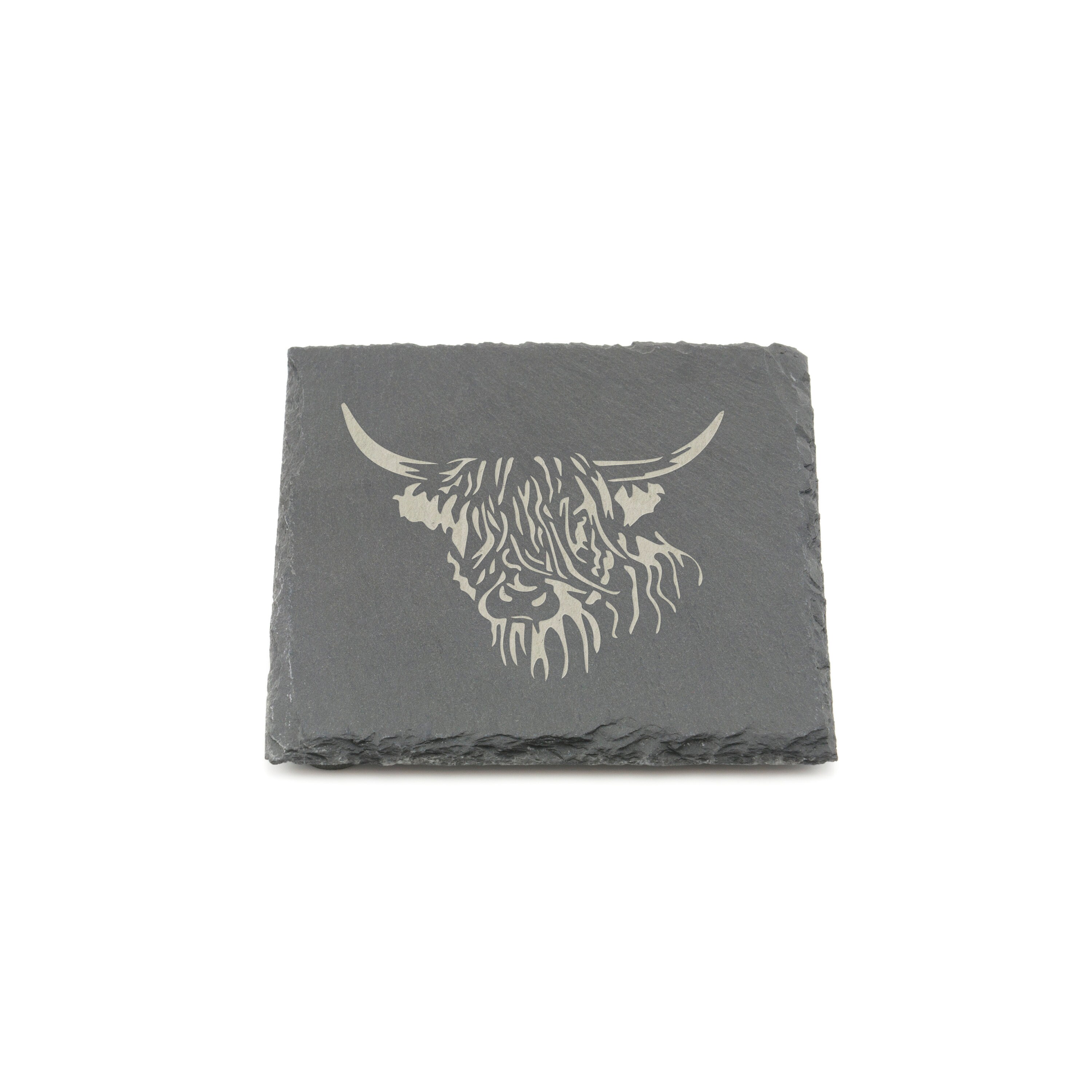 Highland Cow Slate Coaster Shabby Chic Laser Engraved Gift - Etsy UK