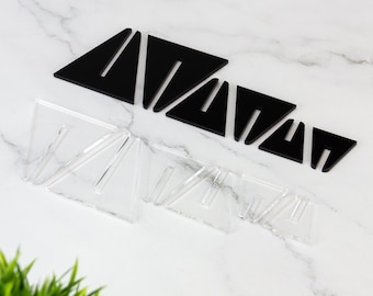 Pair of Slotted Acrylic Feet for Glass Photo Panel or Cutting Board ...