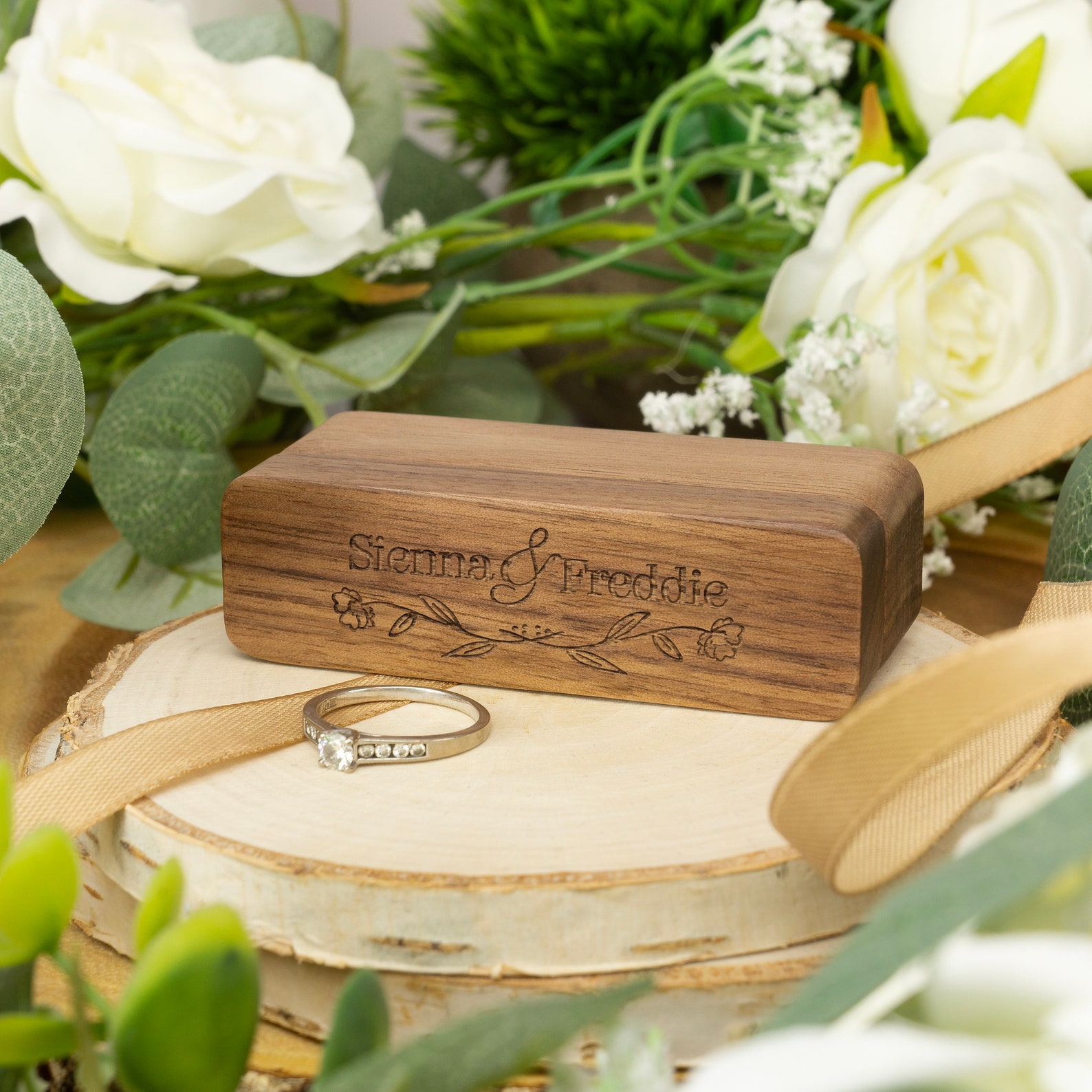 Personalized Wedding Ring Box Custom Engraved Proposal Ring Box Couple ...