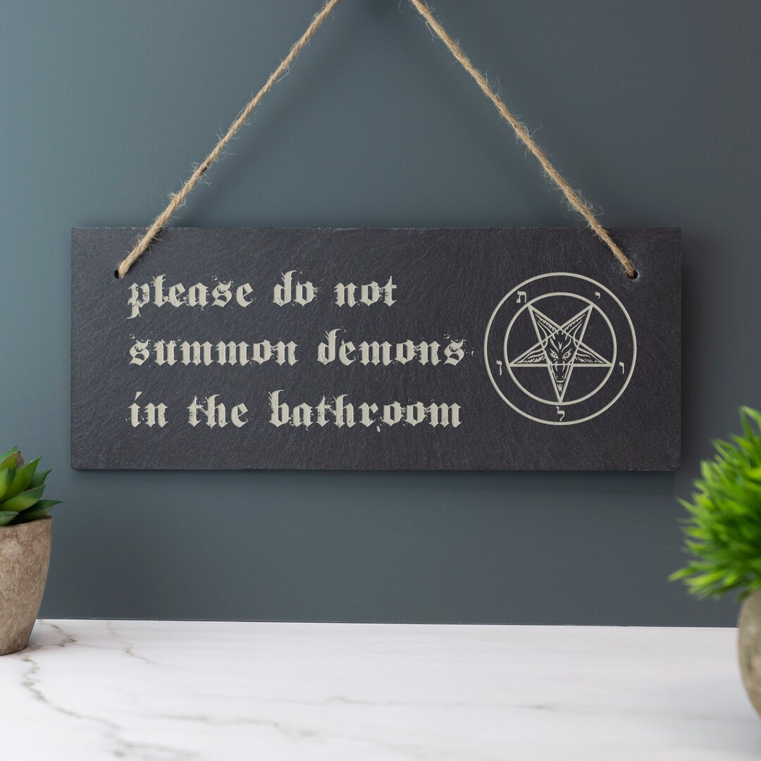 Please Do Not Summon Demons in the Bathroom Gothic Home Decor Funny ...