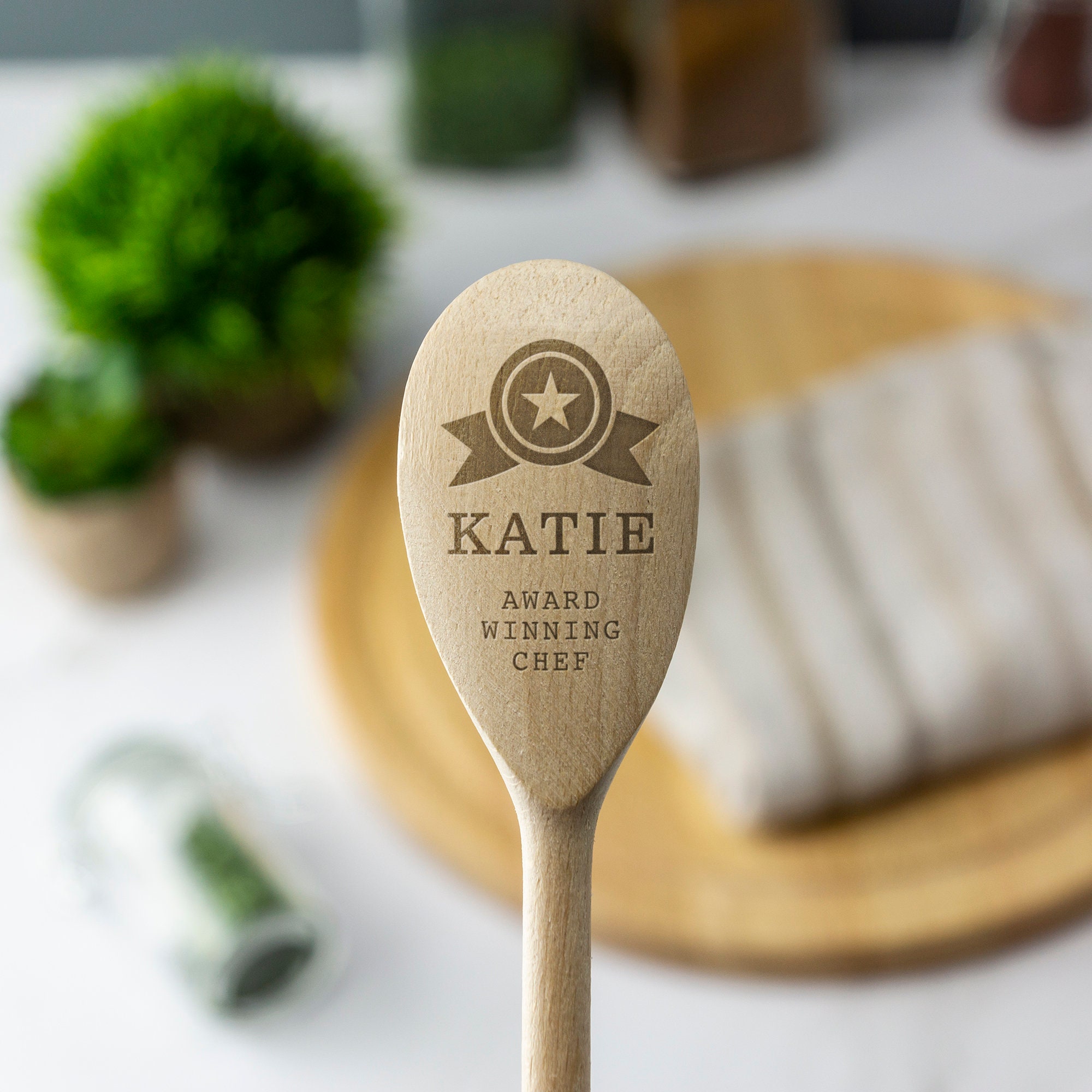Personalised Engraved Wooden Spoon Custom Text Baking Baker | Etsy UK