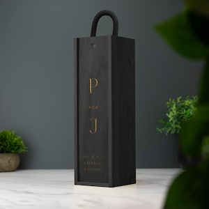 Couple's Initials Wine Box Custom Laser Engraved Gift Birthday ...