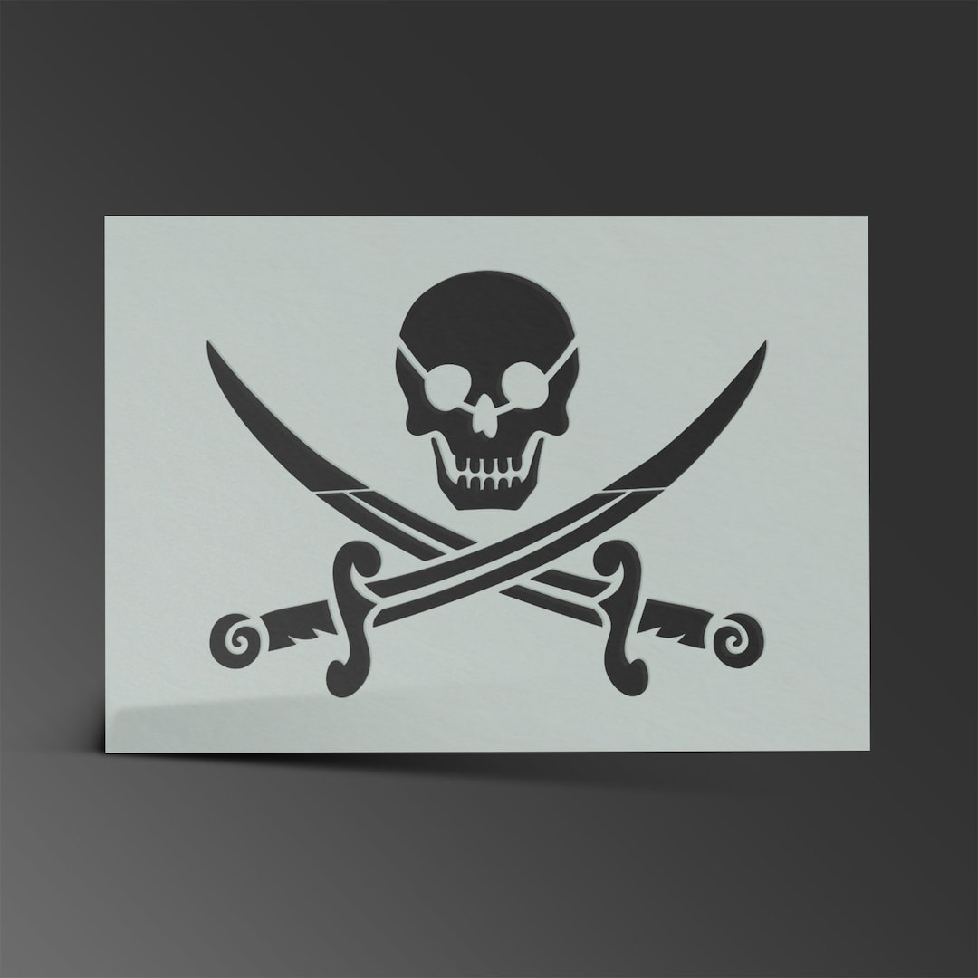 Pirate Stencil Jolly Roger Skull Mylar Sheet Painting Wall Art Craft ...