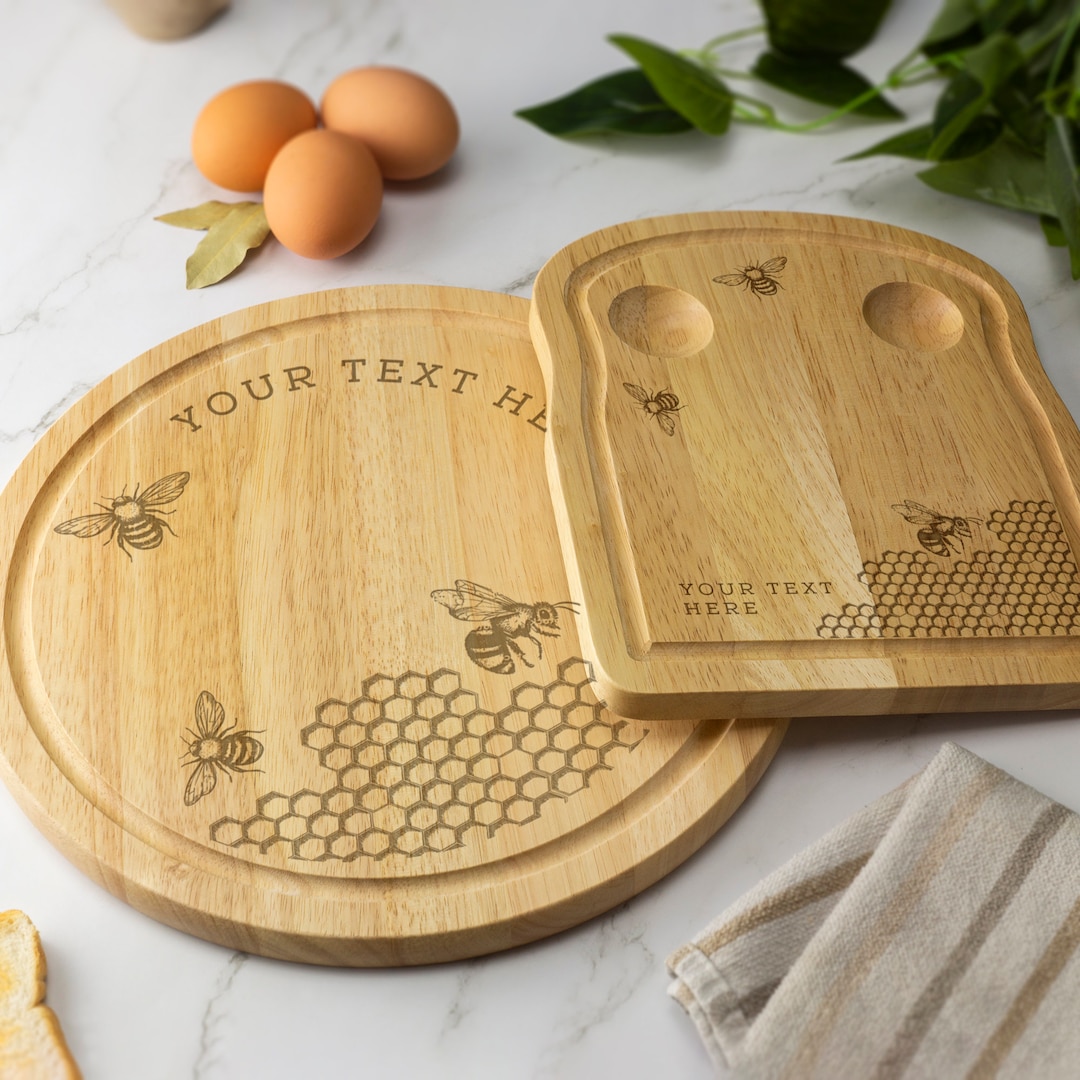 Personalised Bee Serving Board Breakfast Wooden Chopping Board Cheese ...