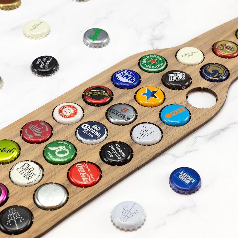 Engraved Beer Bottle Cap Holder Bottle Cap Collector Gift for Him ...