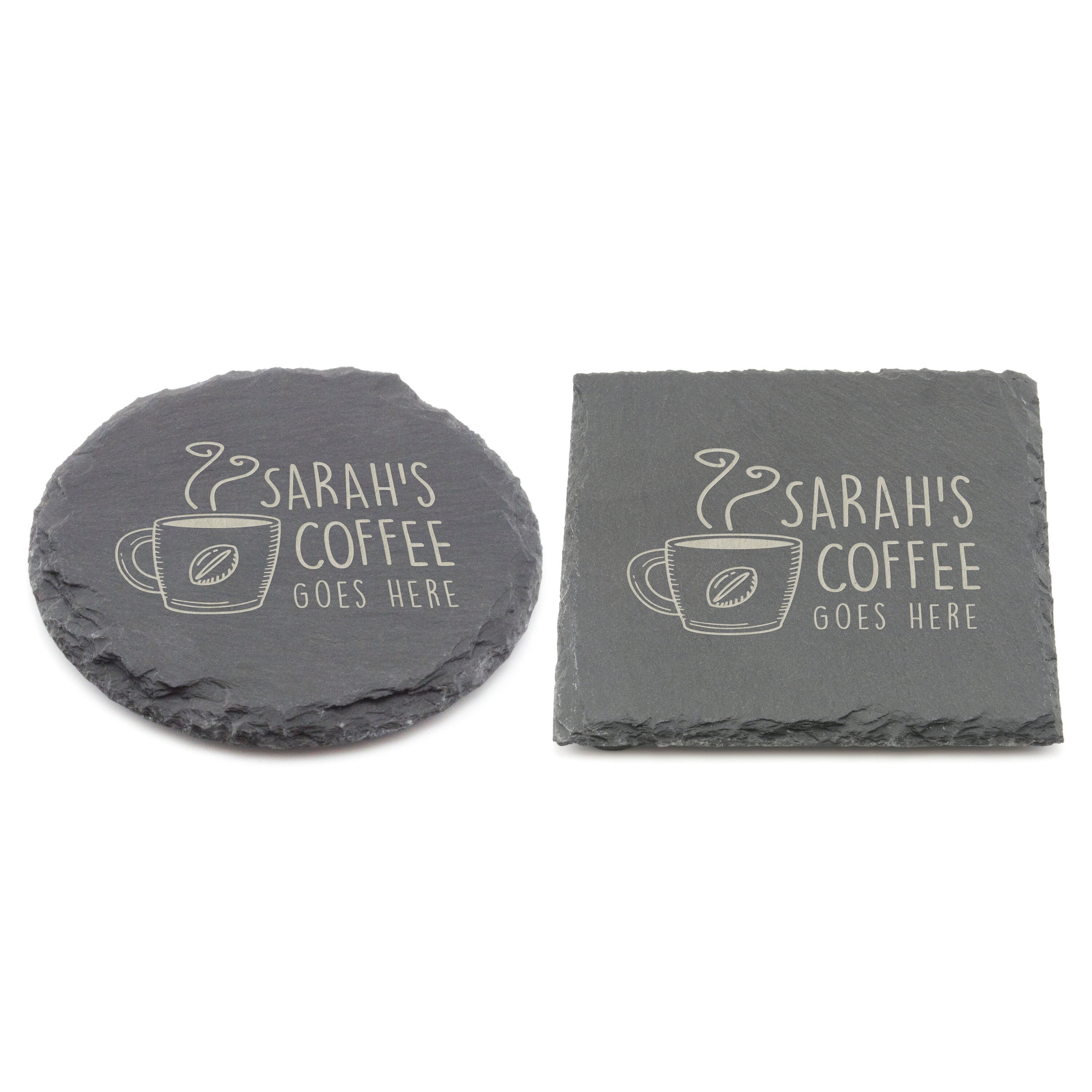 Slate Coaster Personalised Your Drink Here Tea Coffee Gin - Etsy UK