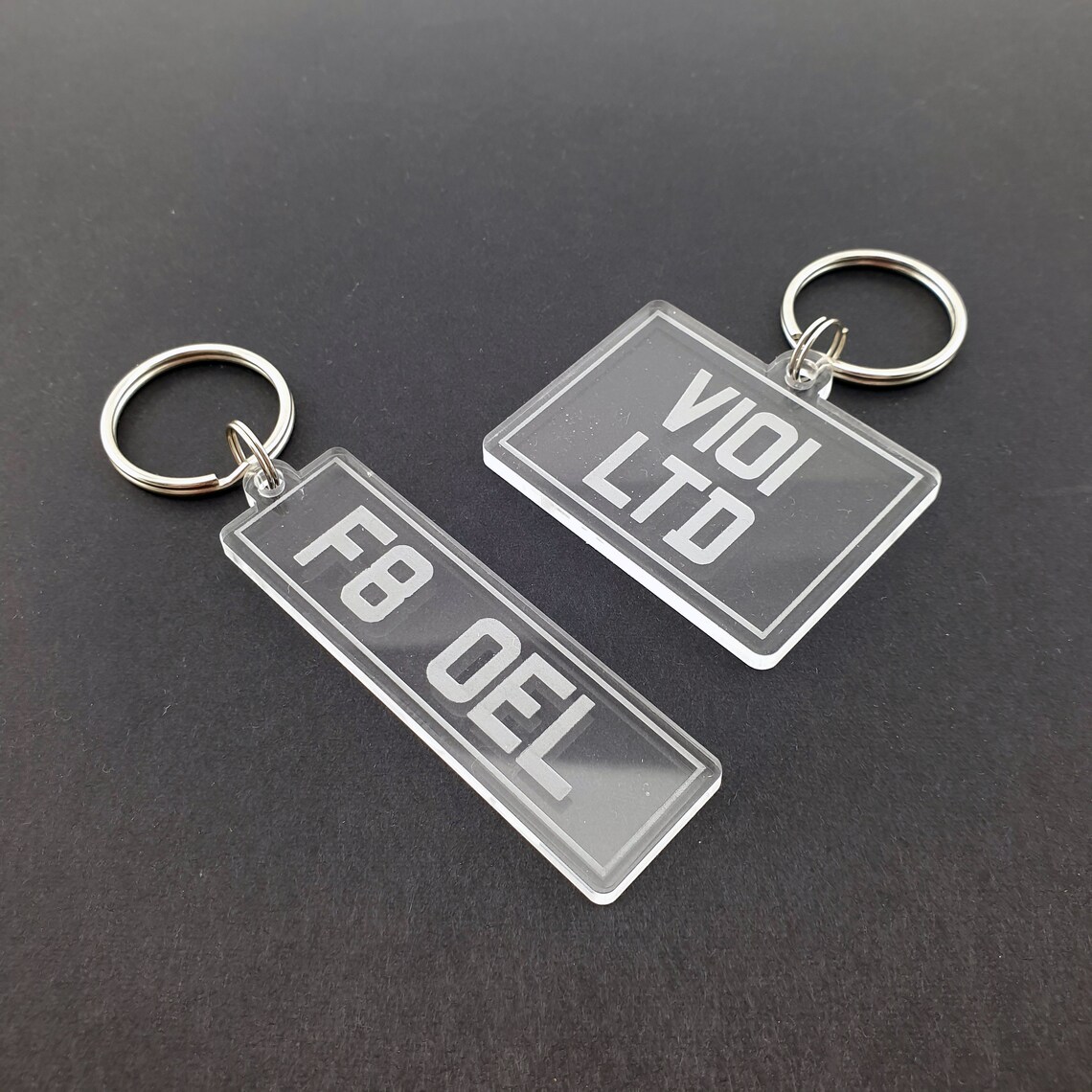 Personalised Number Plate Keyring Car Bike Acrylic Laser Cut | Etsy