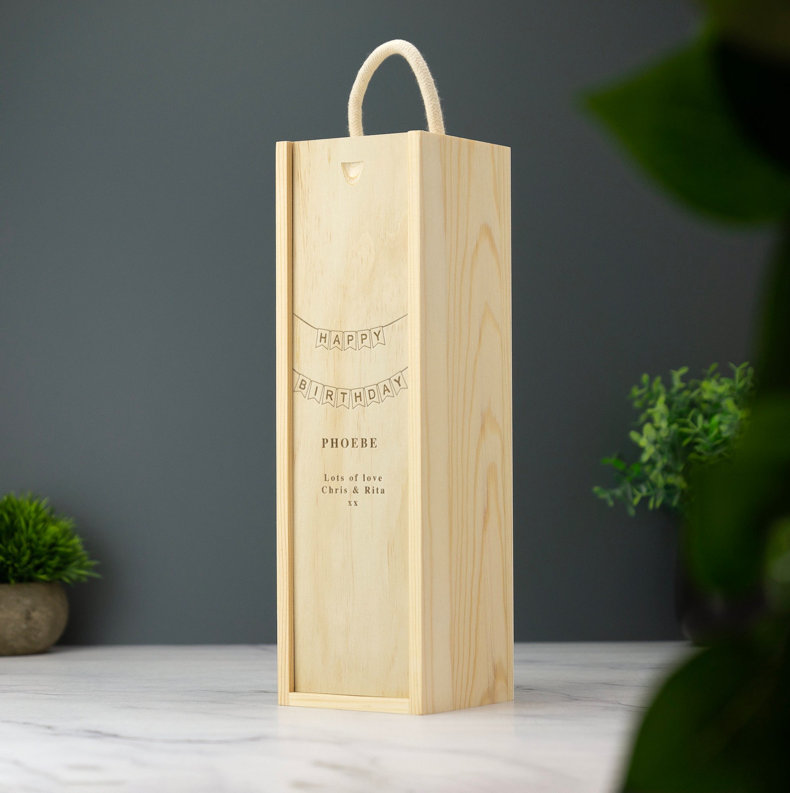 Personalised Wine Box Custom Laser Engraved Gift Birthday Christmas ...