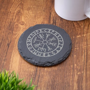 Viking Compass Slate Coaster Laser Engraved, Shabby Chic Gift, Wedding ...