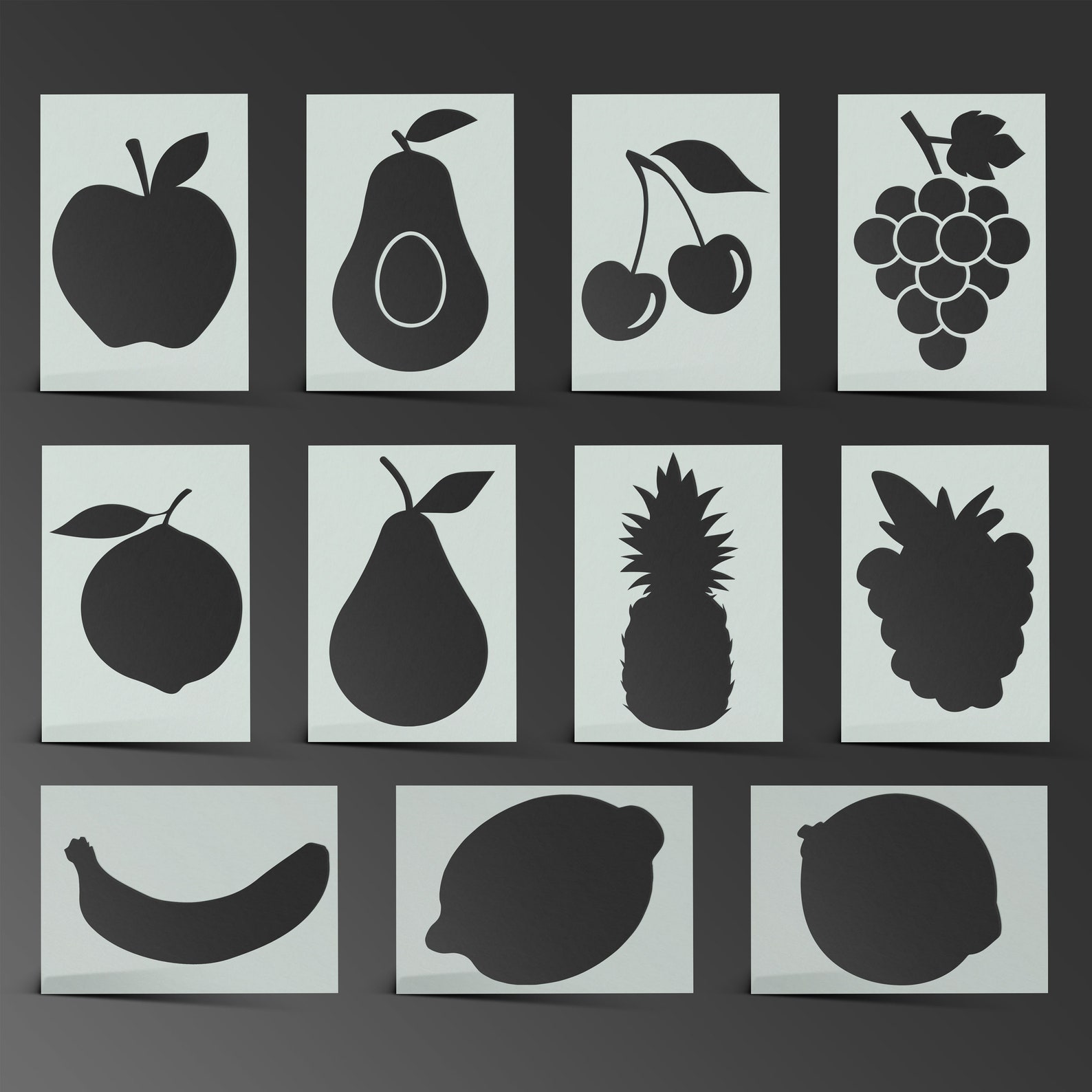 Fruit Stencil Strawberry Apple Mylar Sheet Painting Wall Art Craft ...