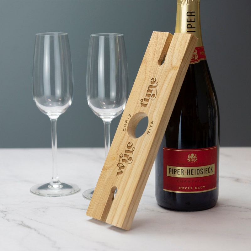 Personalized Wine and Glass Holder - Etsy